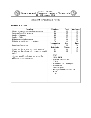 Fillable Online Students Feedback Form Fax Email Print - pdfFiller