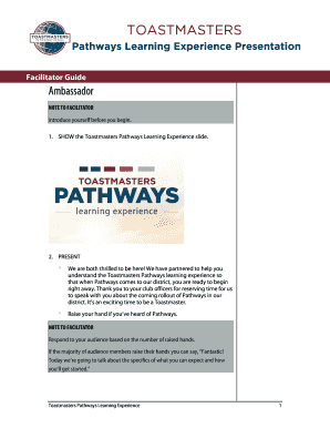 Fillable Online Pathways Learning Experience Presentation Fax Email ...