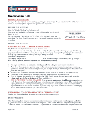 Fillable Online Grammarian Role Fax Email Print - pdfFiller