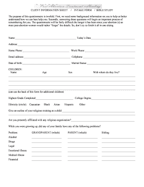 Fillable Online New Business Client Information Sheet - Watson Mowry, PC Fax Email Print - pdfFiller