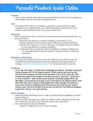 Fillable Online Purposeful Feedback Module Outline Fax Email Print ...
