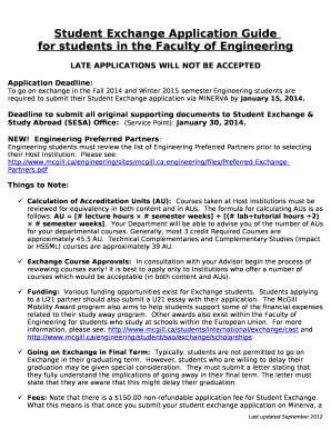 Student Exchange Application Guide Doc Template | pdfFiller
