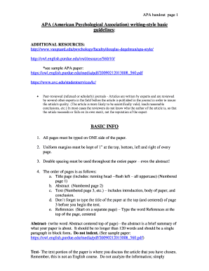 Fillable Online APA handout page 1 Fax Email Print - pdfFiller