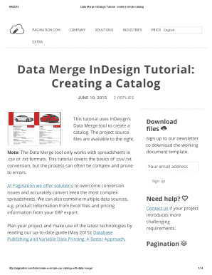 Fillable Online Data Merge InDesign Tutorial: Fax Email Print - pdfFiller