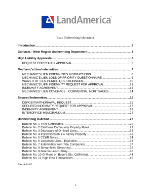 Basic Underwriting Ination Doc Template | pdfFiller