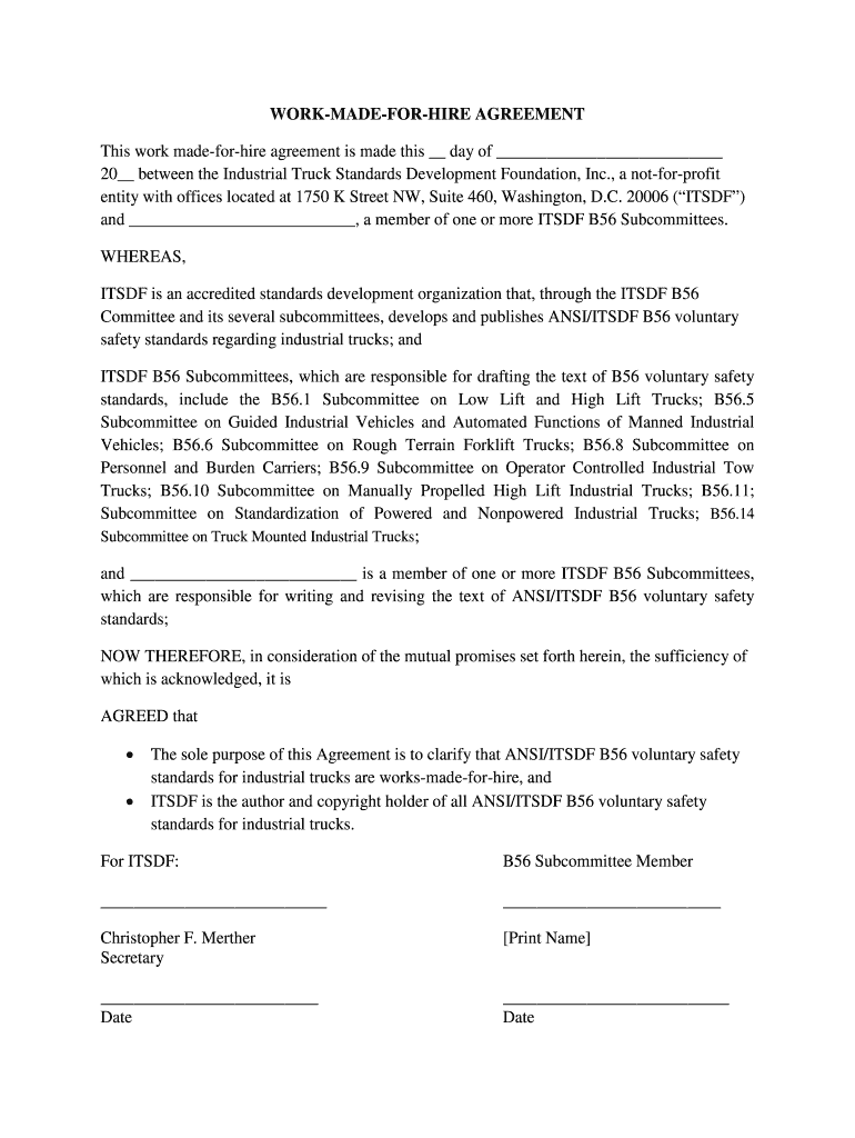 Fillable Online WORK-MADE-FOR-HIRE AGREEMENT Fax Email Print - pdfFiller