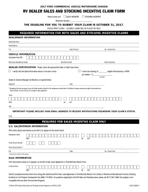 Fillable Online 2017 FORD COMMERCIAL VEHICLE MOTORHOME CHASSIS Fax ...