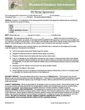 Fillable Online RV Rental Agreement Fax Email Print - pdfFiller