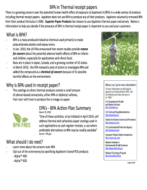 Fillable Online BPA in Thermal receipt papers Fax Email Print - pdfFiller