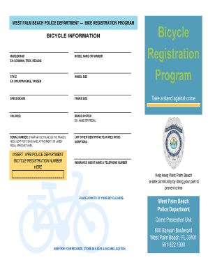 Bicycle Registration Program - Fill Online, Printable, Fillable, Blank ...