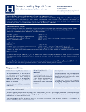 Fillable Online Tenants Holding Deposit Form Fax Email Print - pdfFiller