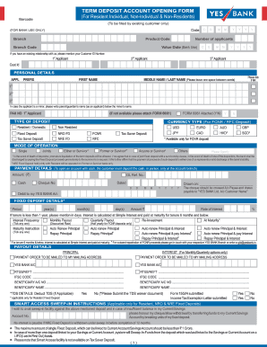 Fillable Online TERM DEPOSIT ACCOUNT OPENING FORM Fax Email Print ...
