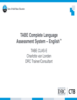 Fillable Online TABE Complete Language Fax Email Print - pdfFiller