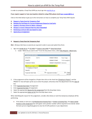 Fillable Online How to submit an ePAR for the Temp Pool Fax Email Print ...