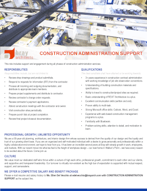 Fillable Online CONSTRUCTION ADMINISTRATION SUPPORT Fax Email Print ...