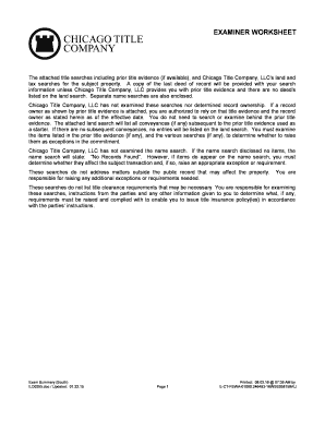 Fillable Online EXAMINER WORKSHEET Fax Email Print - pdfFiller