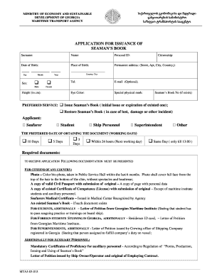 Seaman Book Application - Fill Online, Printable, Fillable, Blank ...