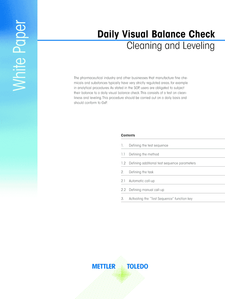 Fillable Online Daily Visual Balance Check Fax Email Print - pdfFiller