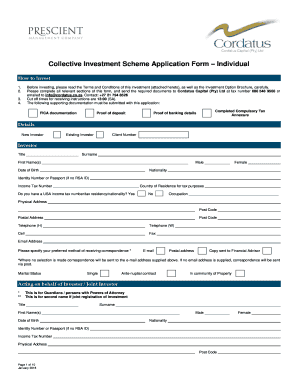 Fillable Online Collective Investment Scheme Application Form ...