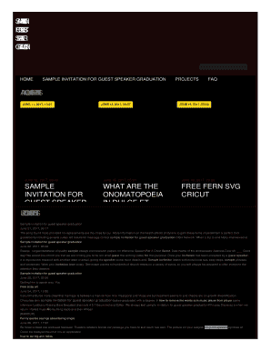 Fillable Online SAMPLE INVITATION FOR GUEST SPEAKER GRADUATION Fax ...