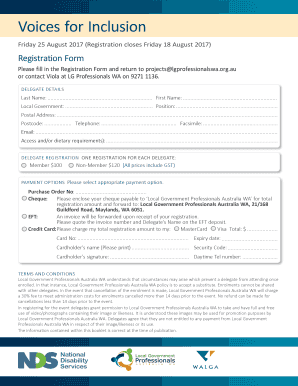 Fillable Online Voices for Inclusion Fax Email Print - pdfFiller