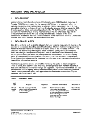 Fillable Online APPENDIX B OASIS DATA ACCURACY Fax Email Print - pdfFiller