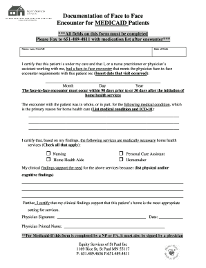 Fillable Online Documentation of Face to Face Fax Email Print - pdfFiller
