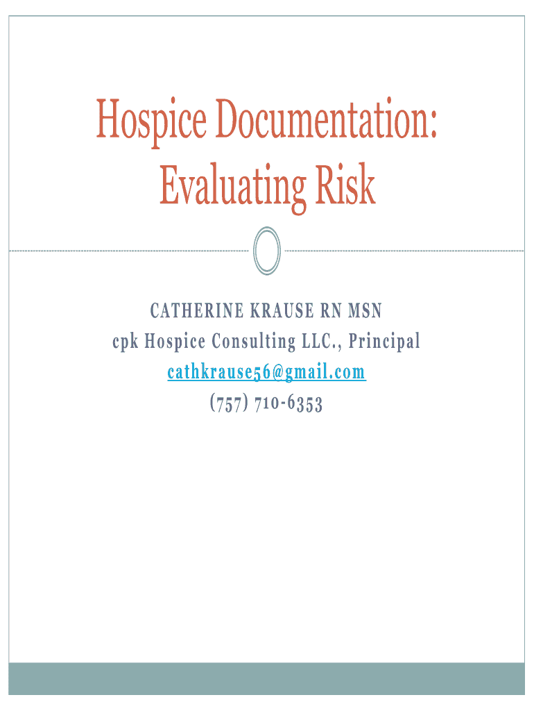 Fillable Online Hospice Documentation: Fax Email Print - pdfFiller