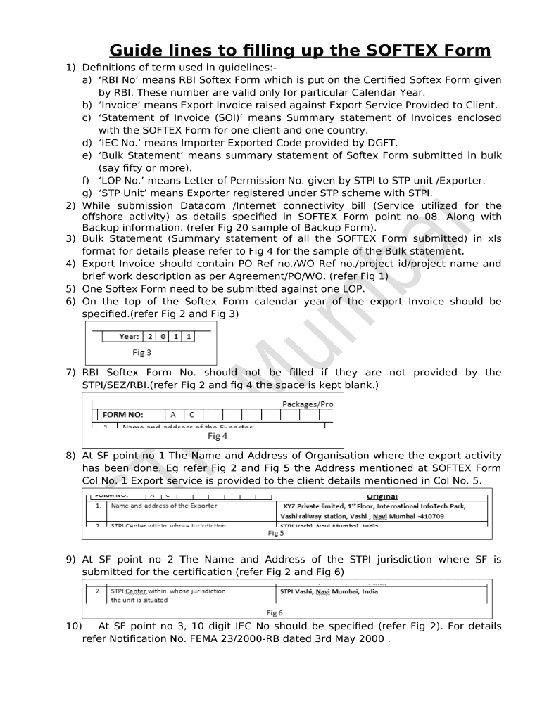 Guide lines to filling up the SOFTEX Doc Template | pdfFiller
