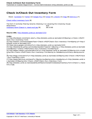 Fillable Online Check in/Check Out Inventory Form Fax Email Print ...