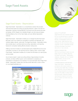Fillable Online Sage Fixed Assets - Depreciation Fax Email Print ...