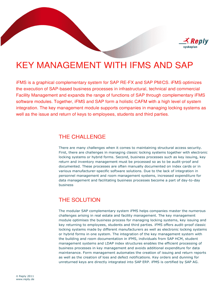 Fillable Online KEY MANAGEMENT WITH IFMS AND SAP Fax Email Print ...