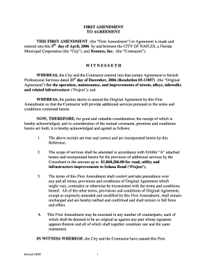 Fillable Online THIS FIRST AMENDMENT (the First Amendment) to Agreement ...