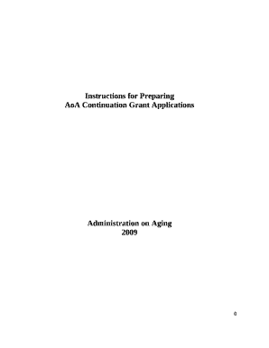 AoA Continuation Grant Applications - apply07 grants Doc Template | pdfFiller
