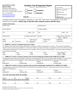 Fillable Online Escalator Test & Inspection Report Fax Email Print ...