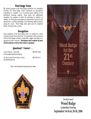 Fillable Online Wood Badge Ticket Fax Email Print - pdfFiller