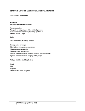 Fillable Online TRIAGE GUIDELINES Fax Email Print - pdfFiller