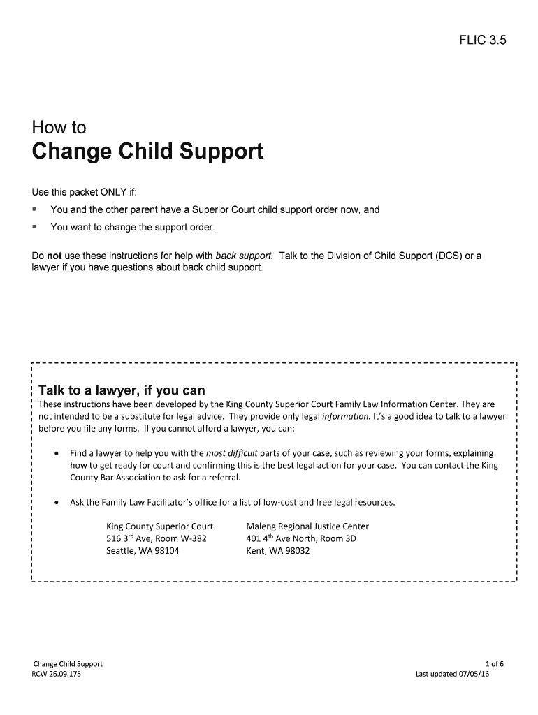 Fillable Online Change Child Support Fax Email Print - pdfFiller