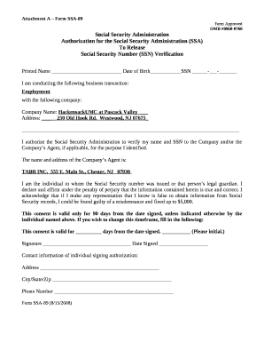 Attachment A SSA-89 Doc Template | pdfFiller