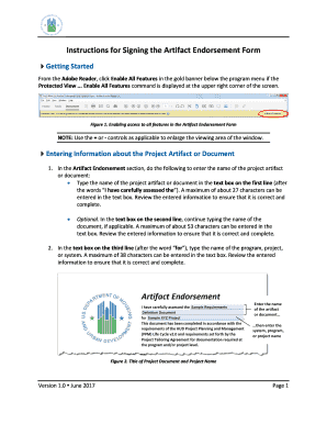Fillable Online Instructions for Signing the Artifact Endorsement Form ...