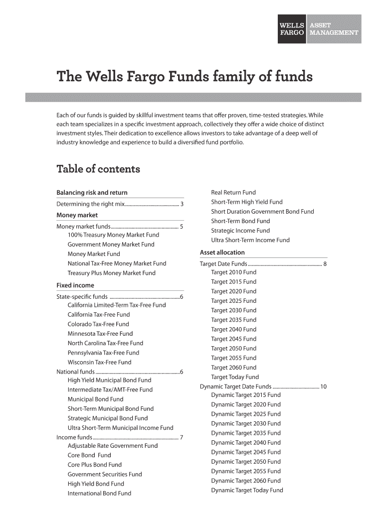 Fillable Online The Wells Fargo Funds family of funds Fax Email Print ...