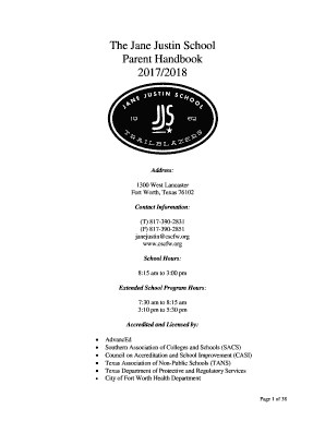 Fillable Online The Jane Justin School Fax Email Print - pdfFiller