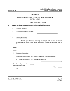 HOUSING ASSISTANCE PAYMENTS "HAP" CONTRACT Doc Template | pdfFiller