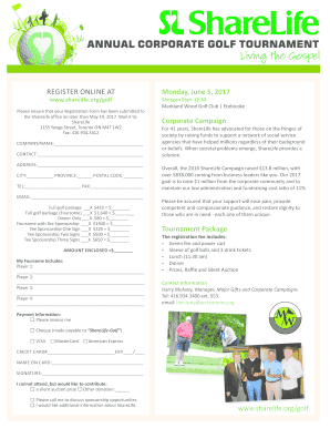 Fillable Online ANNUAL CORPORATE GOLF TOURNAMENT Fax Email Print ...
