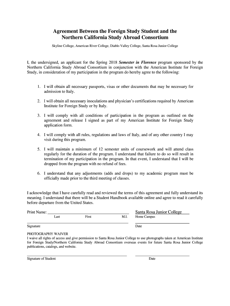 Fillable Online Skyline College, American River College, Diablo Valley College, Santa Rosa ...