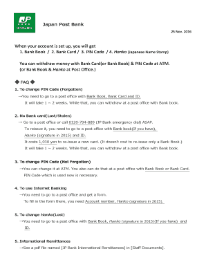 Fillable Online Japan Post Bank Fax Email Print - pdfFiller