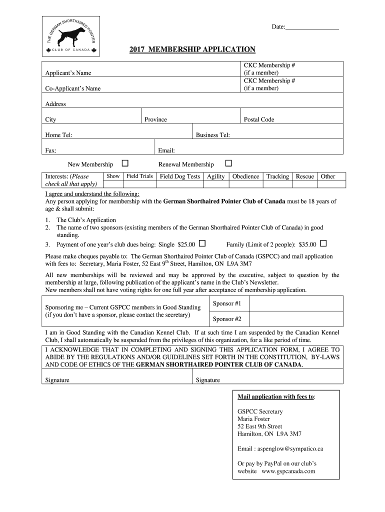 Fillable Online CKC Membership # Fax Email Print - pdfFiller