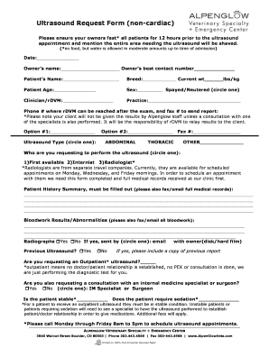 Fillable Online Ultrasound Request Form (non-cardiac) Fax Email Print ...