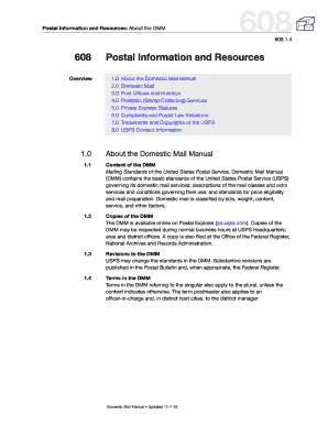 Fillable Online Mailing Standards of the United States Postal Service ...