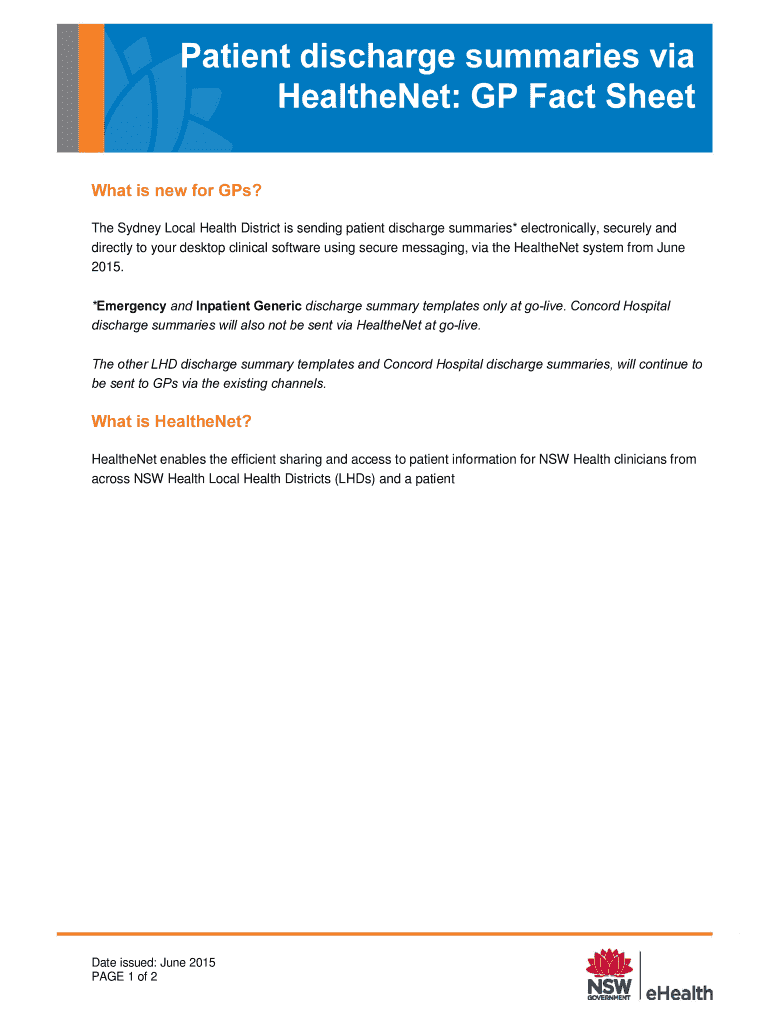 Fillable Online Patient discharge summaries via Fax Email Print - pdfFiller